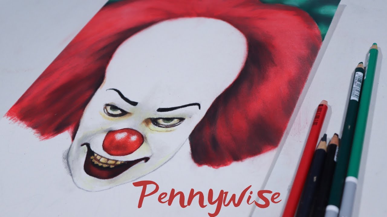 DRAWING PENNYWISE WITH PASTEL PENCILS (Tim Curry) - YouTube