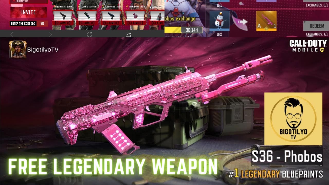 First Ever Free Legendary Weapon | S36 Phobos | CODM - YouTube
