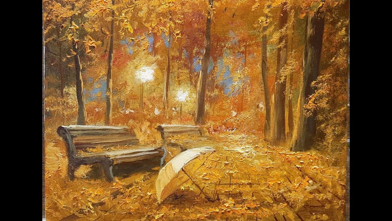 Осенний пейзаж. Autumn Vugar Mamedov Oil Painting Уроки рисования ...