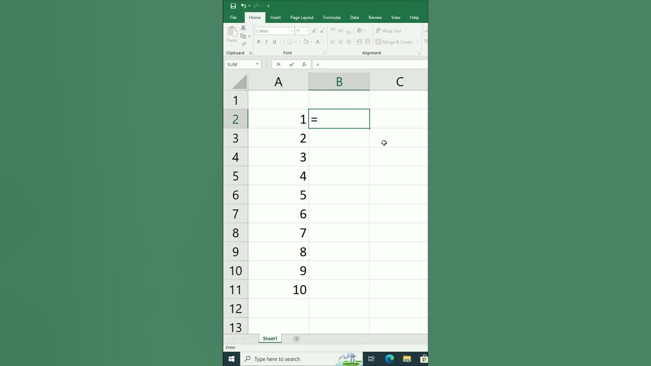 How to add numbers from 1 to 10 together excel | Lunar Computer College - YouTube