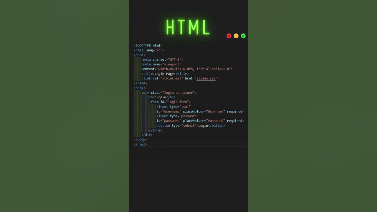 create simple login page using HTML & CSS in 2023 #css #htmltutorial #coding #edditing #html ...