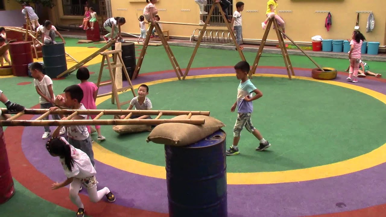 Anji Play - Barrels, Ladders, Sandbags - YouTube