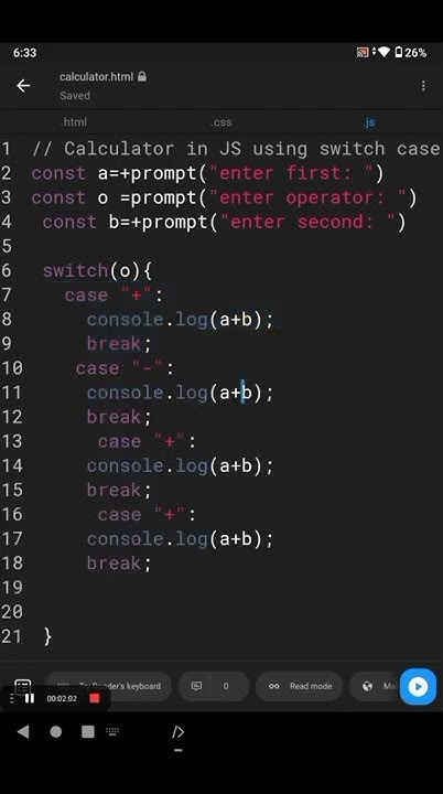 Calculator Using Switch Case In Javascript Programming Youtube Youtube Js Javascript Youtube