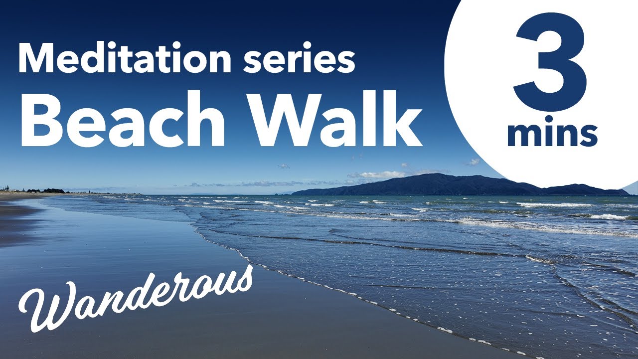 3 minute meditation walk along calming beach 4K - YouTube