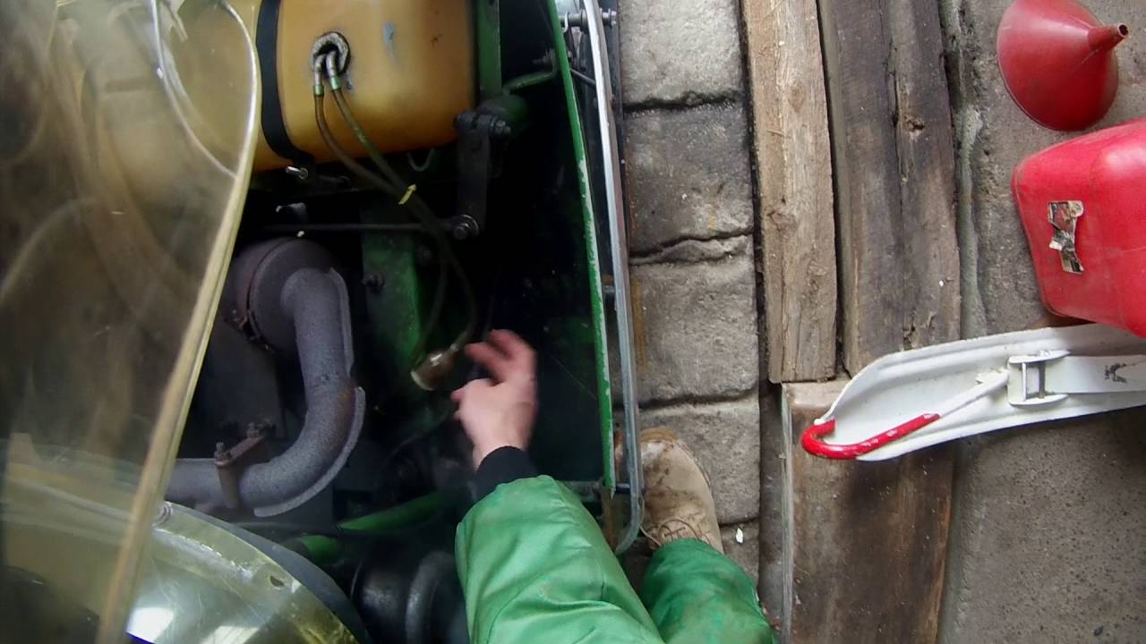 John Deere 300 Snowmobile Cold Start and Stall - YouTube
