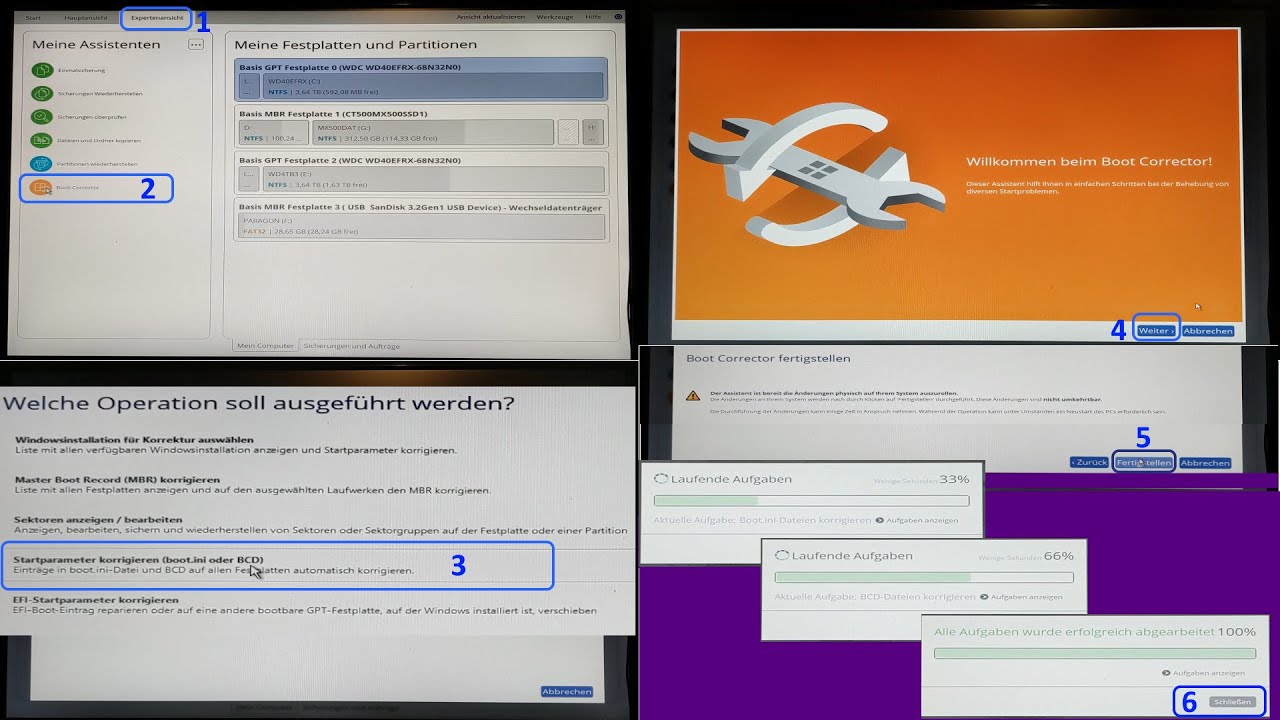 Windows 10 Boot-Reparatur mit Paragon B&R Boot Corrector (Notfallmedium ...