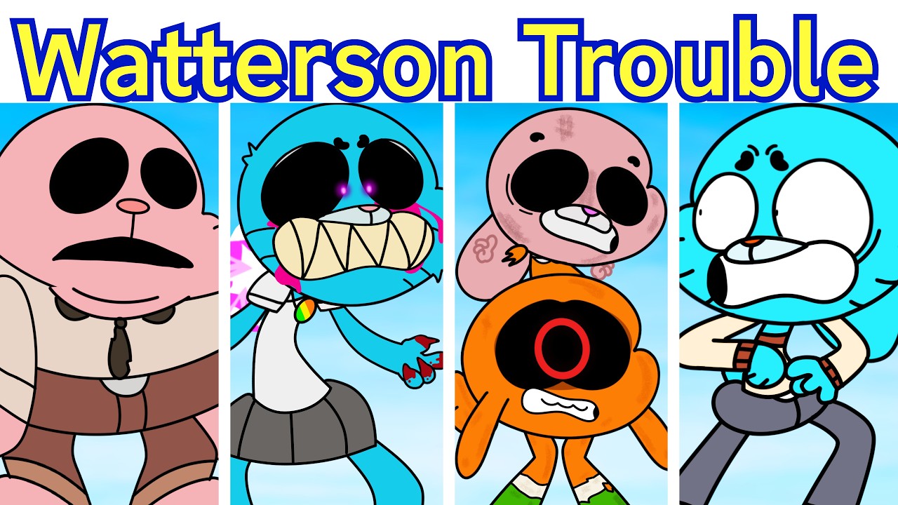 FNF Watterson Trouble! Triple Trouble but Gumball vs Watterson Family ...