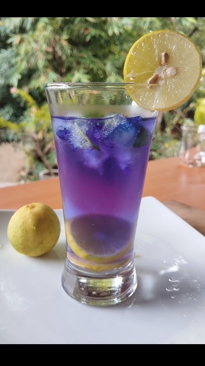 Butterfly Pea Lemonade 🥤🍊 #asmr #shorts #viral #blue #lemonade #lemon # ...