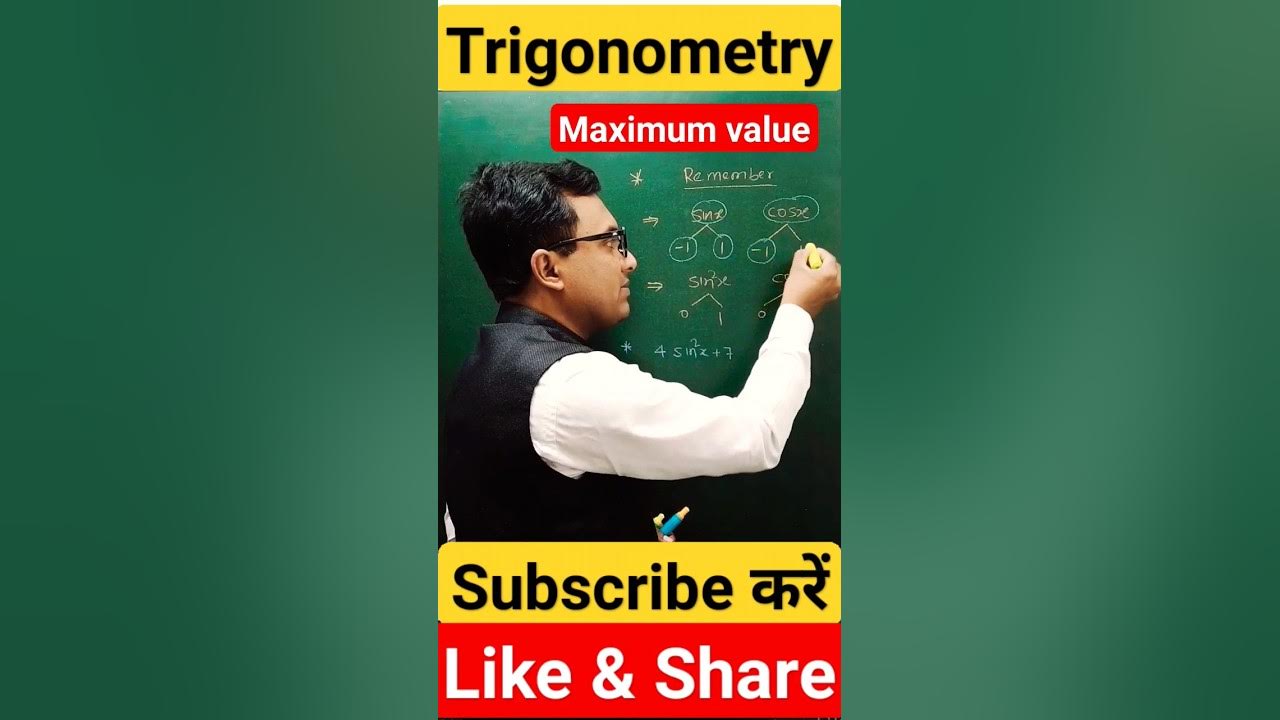 Maximum And Minimum Value Trigonometry Trick Math Trick R K Singh