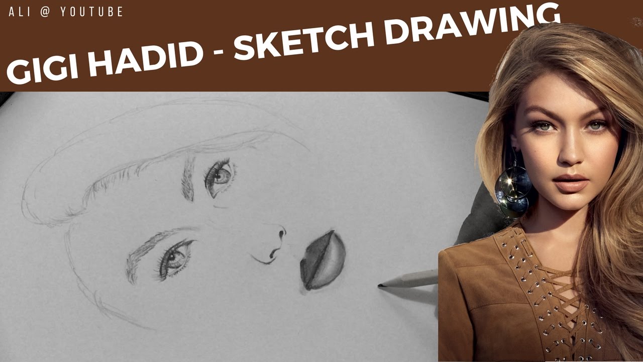 Drawing Gigi Hadid - Speed Drawing - YouTube
