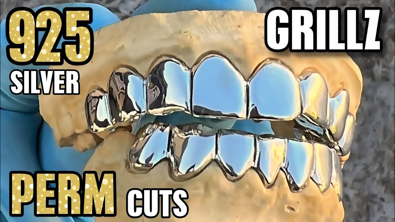 925 Sterling Silver Custom Grillz Set Perm Cuts Teeth Grills - YouTube