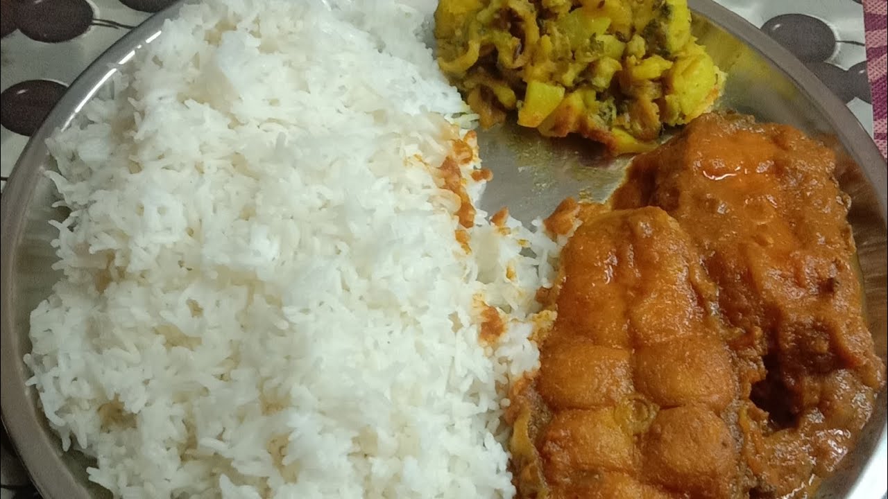 Rice with Fish Curry and Karele ki Sabzi | Indian Eating Show - YouTube