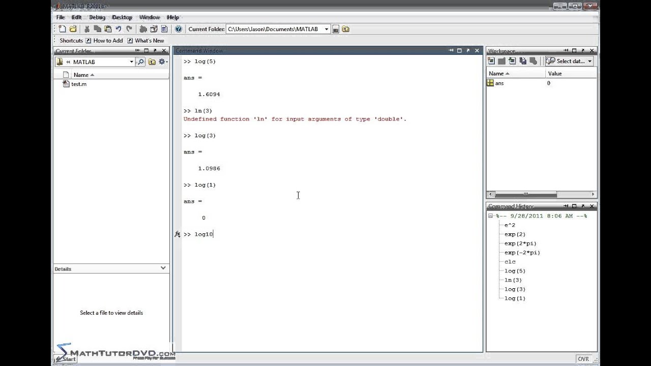 Matlab Essentials Sect 18 Exponentials And Logarithms YouTube