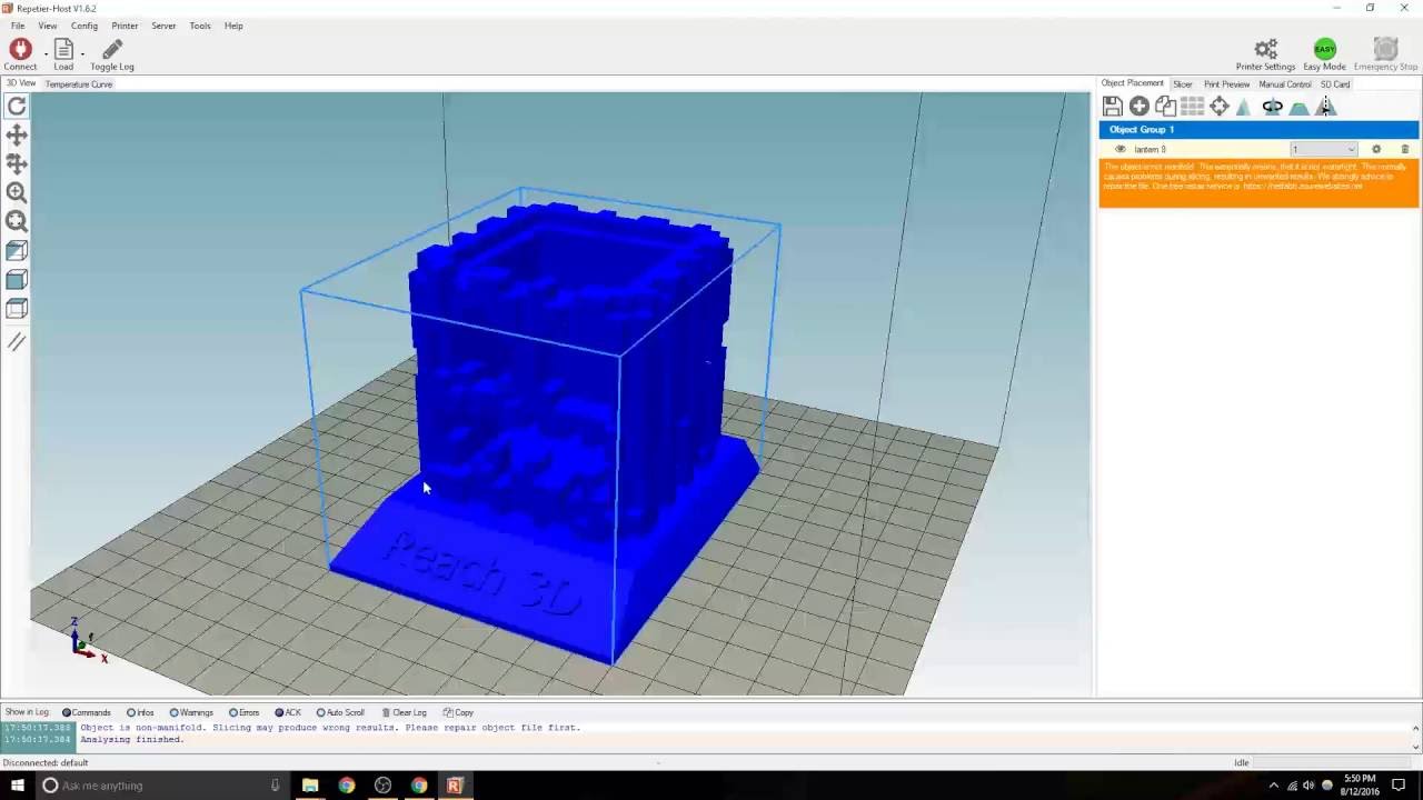 Reach 3D Printer Software Part 5 - Repetier Host - YouTube
