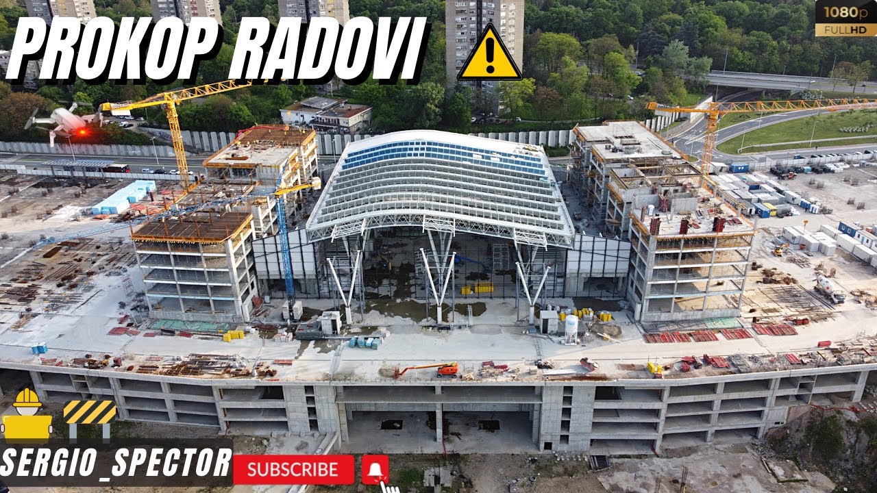 Prokop Železnička stanica Beograd-Centar - intenzivni radovi, dron ...