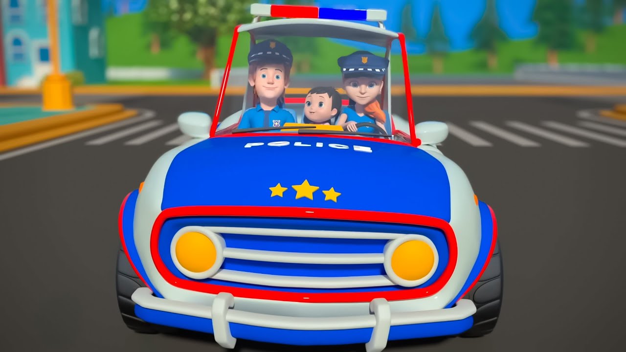 Wheels on the Police Car Nursery Rhyme and Kids Song - YouTube