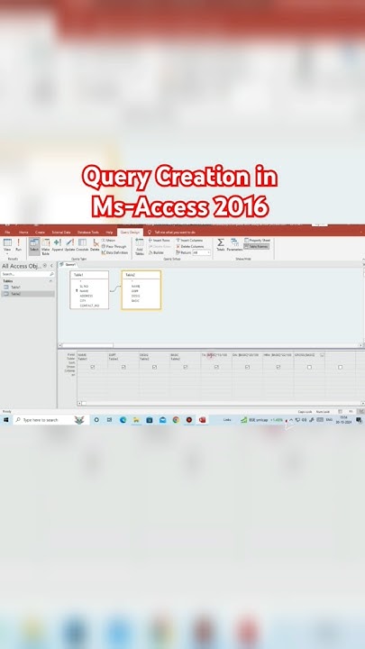 How to Create Query in Ms-Access 2016|Query Creation in Microsoft Access 2016|Query # ...