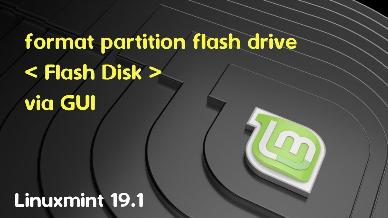 format flash drive (flash disk) linuxmint via GUI - YouTube