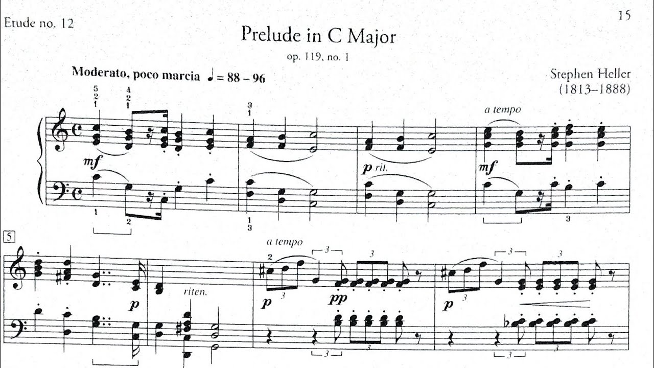 Stephen Heller, Prelude in C Major, Op. 129, no. 1 - YouTube
