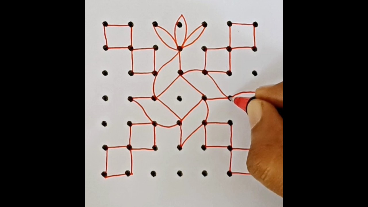 simple 7×7 rangoli for beginners #art #muggulu #rangoli #kolam #shorts ...