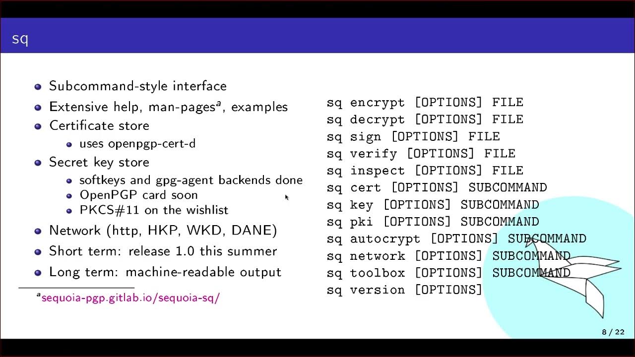 Sequoia PGP, sq, gpg-from-sq, v6 OpenPGP, and Debian - YouTube