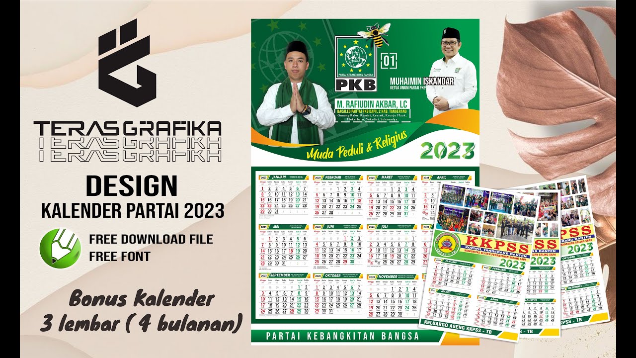 DESIGN KALENDER PARTAI FREE DOWNLOAD || CDR X20 TUTORIAL || BONUS ...