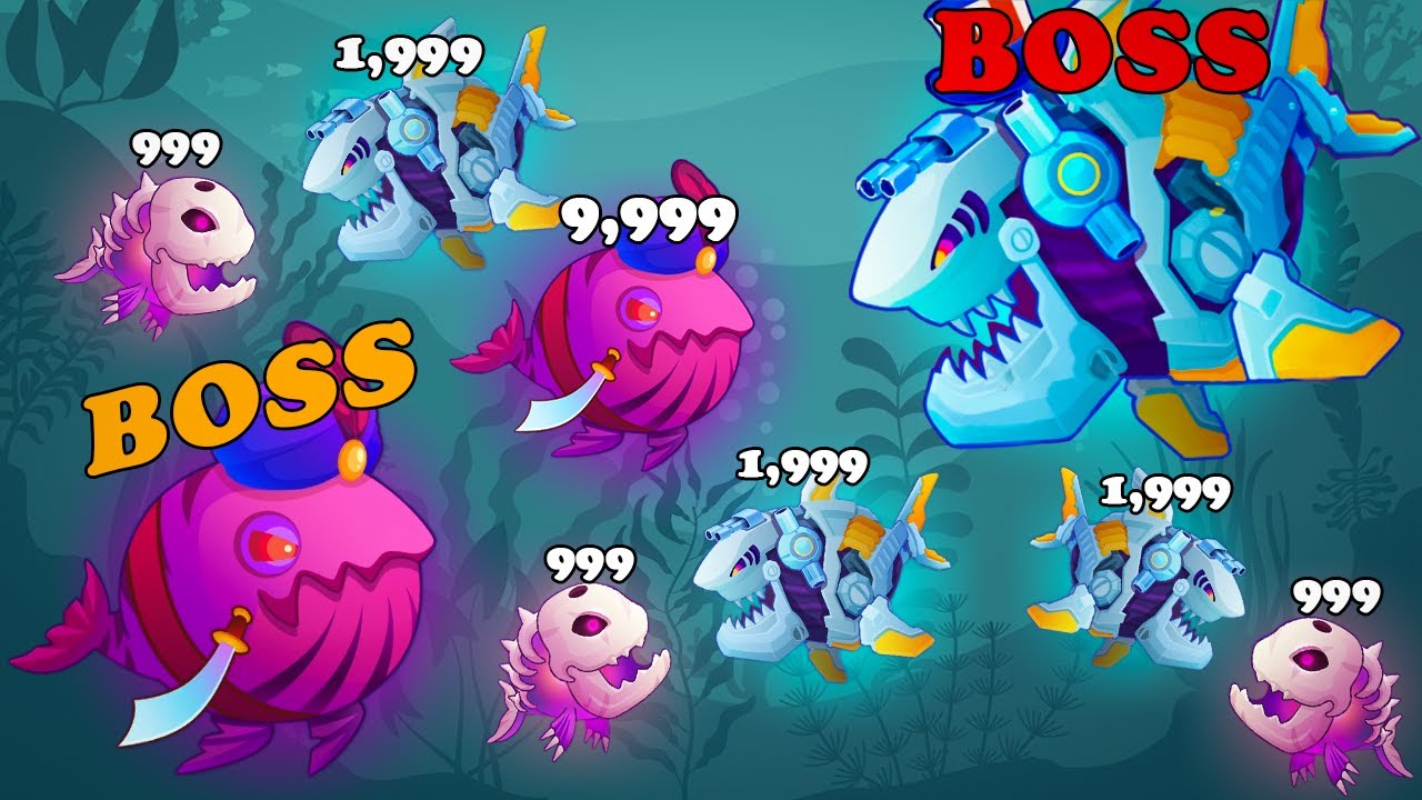 Boss Battles, Terminator Shark vs Scariest Whale - Eat Fish io - YouTube