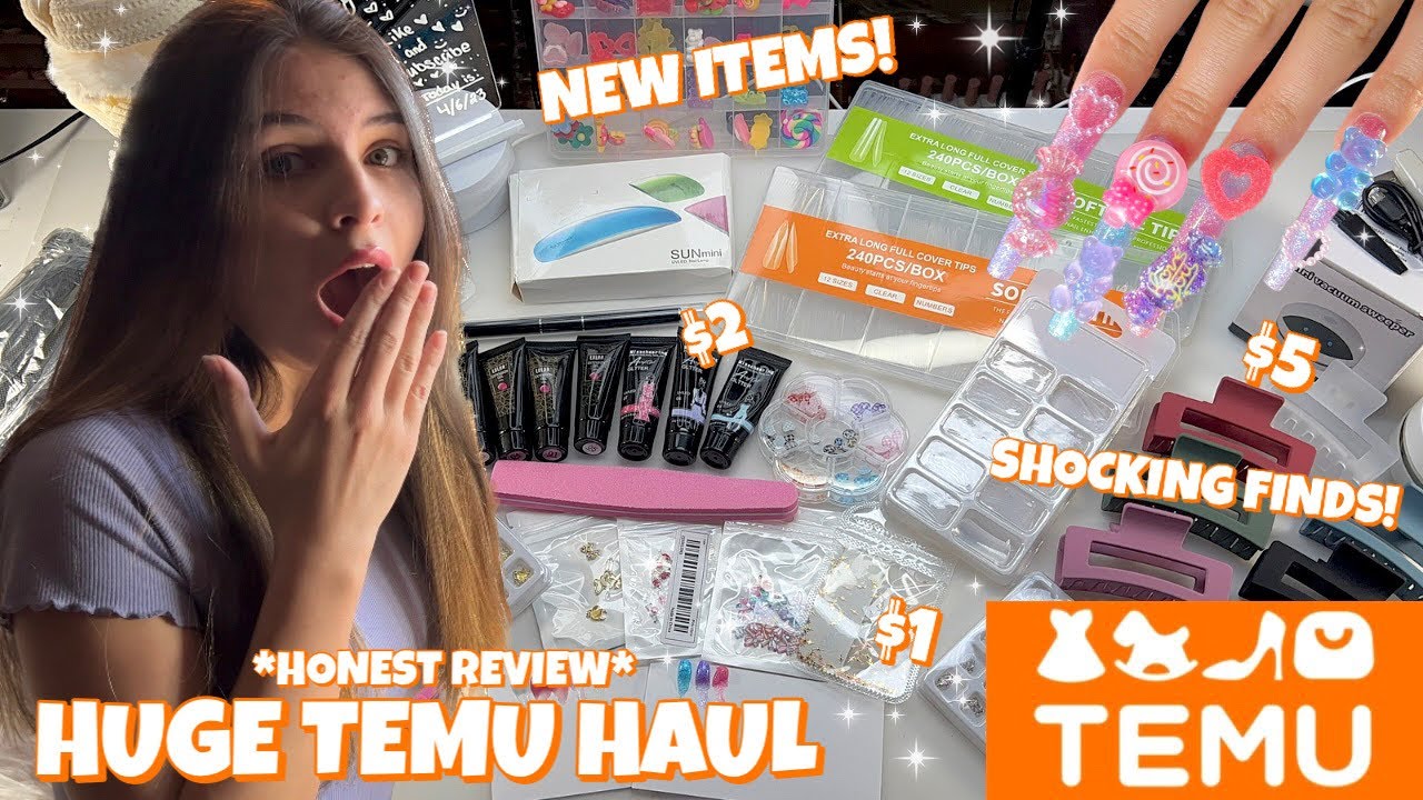 HUGE TEMU NAIL HAUL *HONEST REVIEW* TRYING AFFORDABLE NAIL SUPPLIES ...
