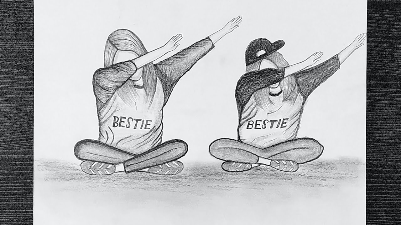 Best Friends Pencil Sketch // Happy Friendship Day Drawing // Beautiful ...