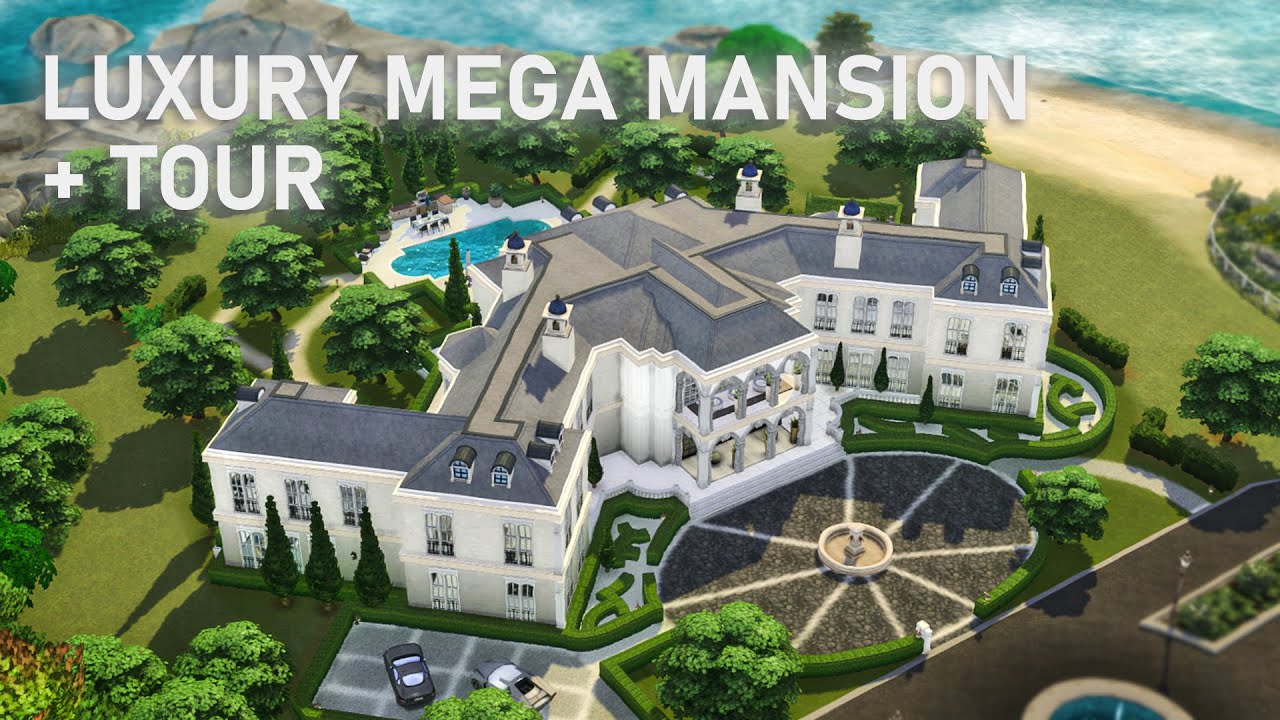 Ultimate Luxury Mega Mansion + Tour | Sims 4 Speed Build | No CC - YouTube