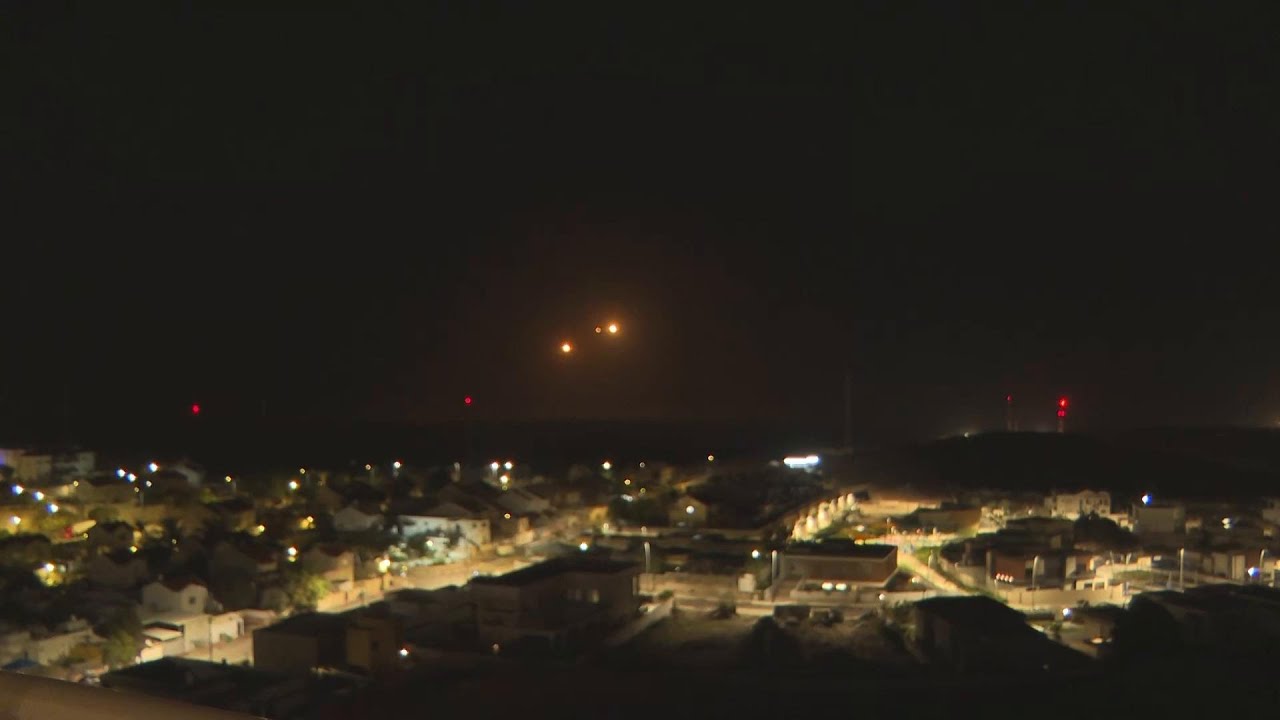 Flares and explosions light up night sky over Gaza Strip as Israel ...