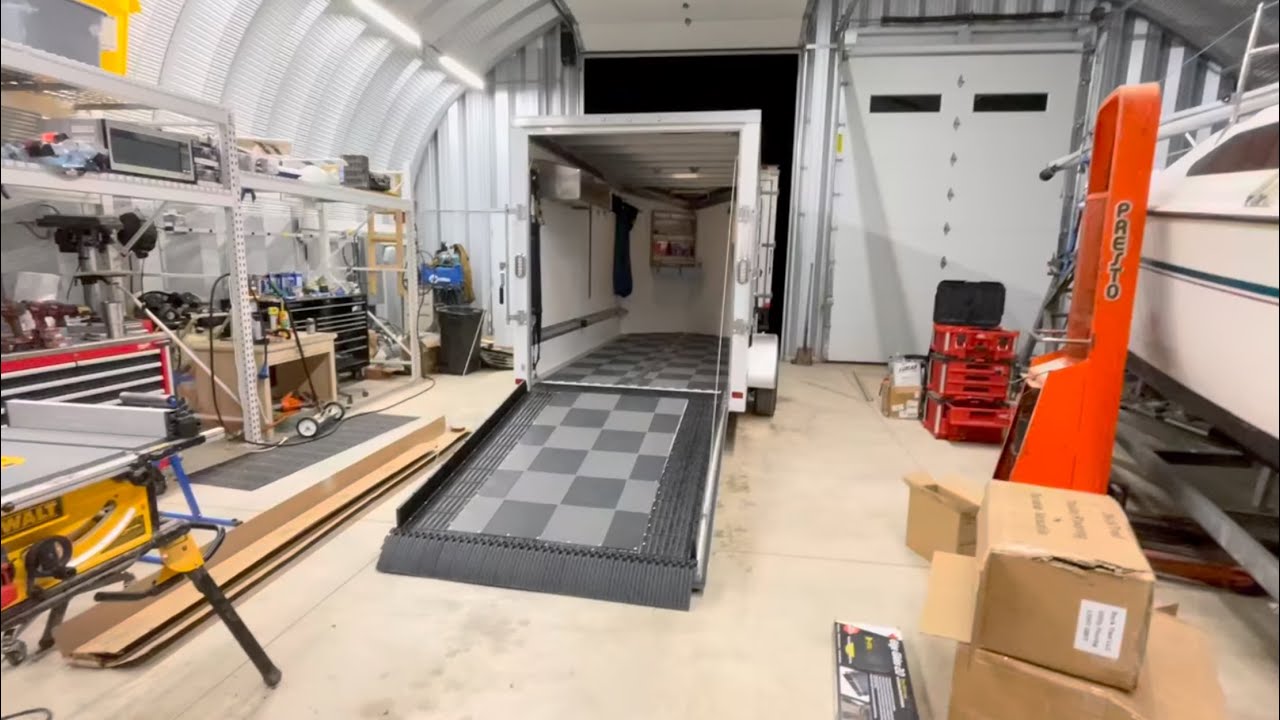 Aluminum ATC enclosed trailer snowmobile mods - YouTube