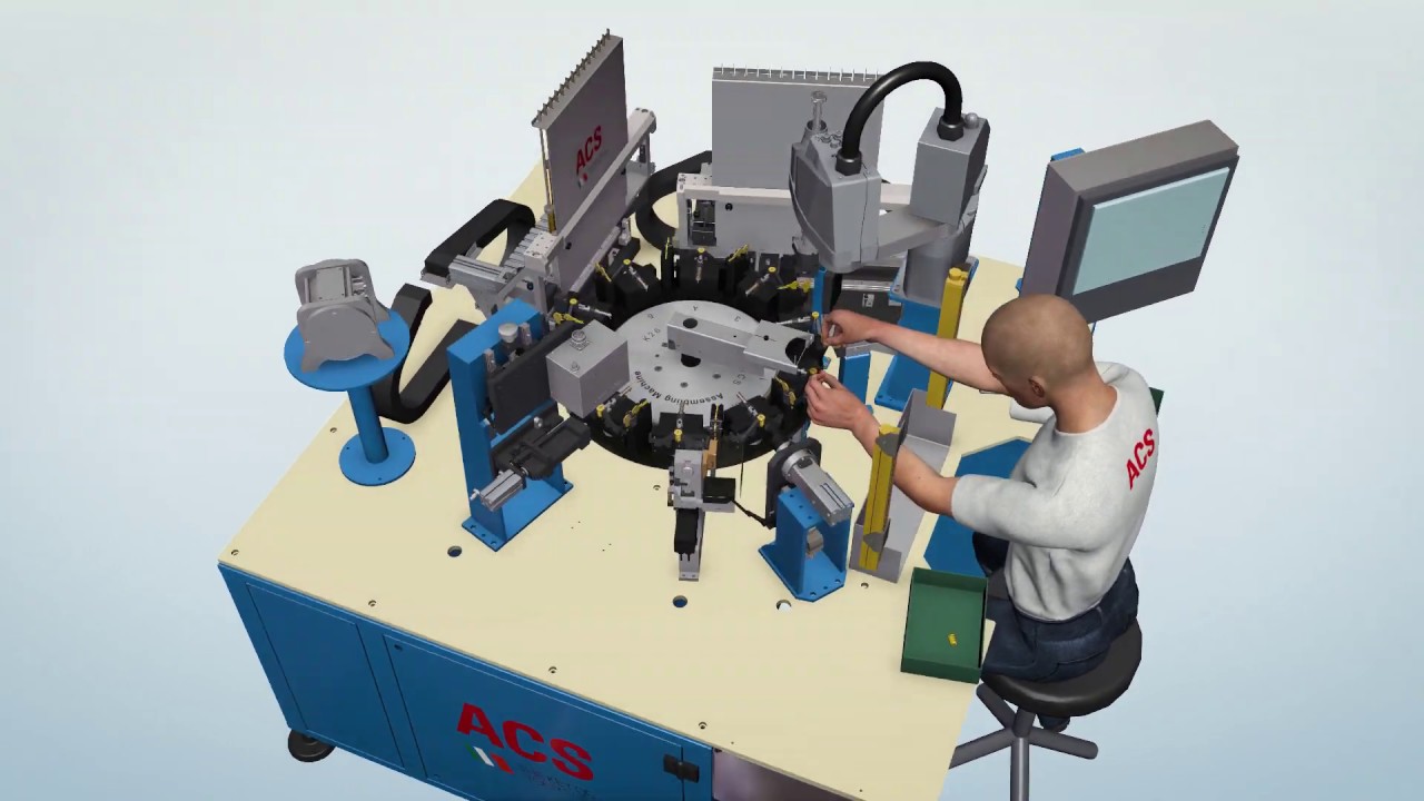 ACS [K26] Assembling machine for disc tumblers and springs on rotors ...