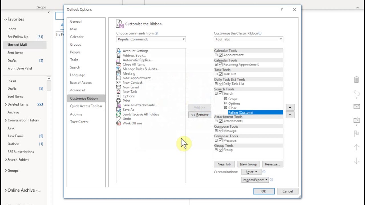 Adding The Attachments Button In Outlook Ribbon YouTube adding-the-attachments-button-in-outlook-ribbon-youtube