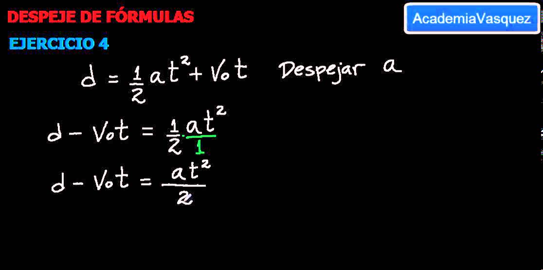 Despeje De F rmulas Ejercicio 4 YouTube