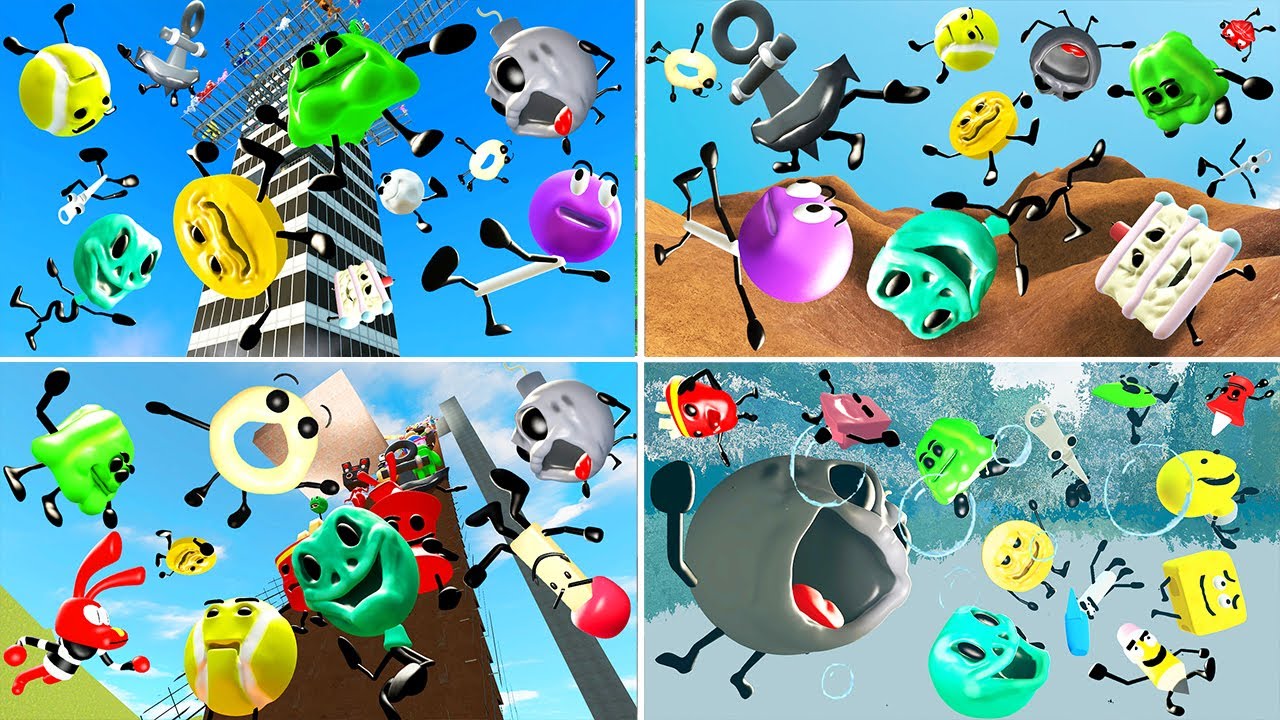 ⚡ NEW BFDI 3D SANIC CLONES MEMES SPARTAN KICKING CARTOON SKIBIDI LUCKY ...