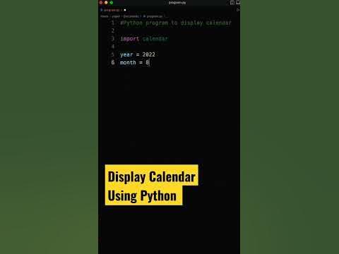 Display Calender using Python Code #shorts #coding #programming #pythontutorial # ...