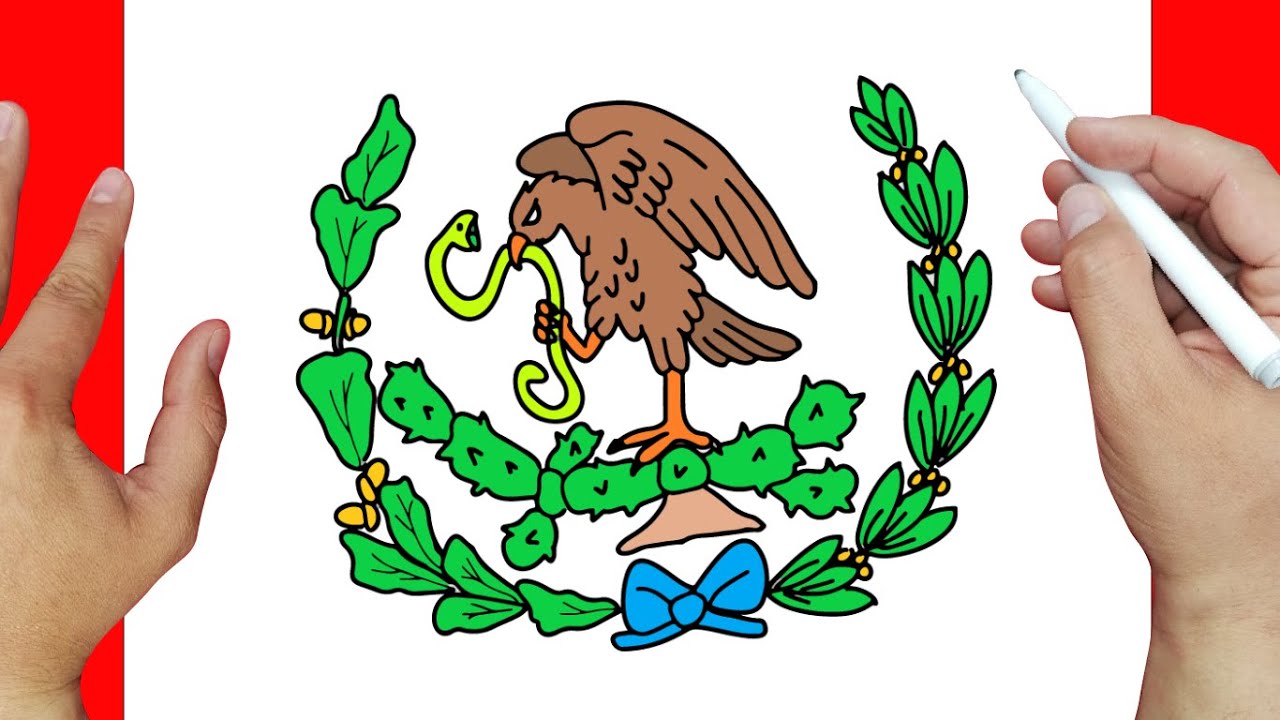 Cómo dibujar el Escudo Nacional de Mexico paso a paso | Dibujos fáciles ...