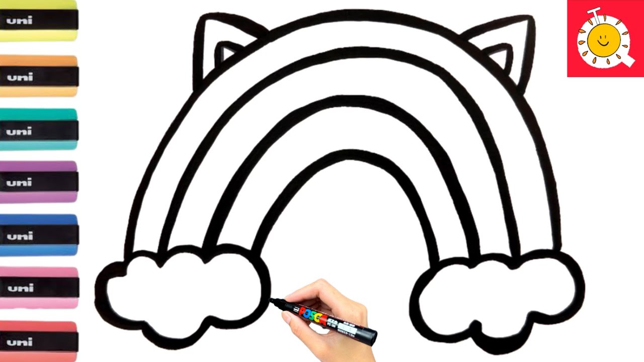 How to draw Cute Rainbow step by step For Kids|| Drawing CupCake and ...