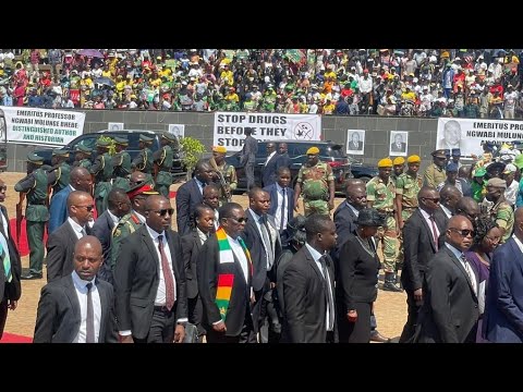 President Mnangagwa addresses mourners at Professor Ngwabi Bhebhe's ...