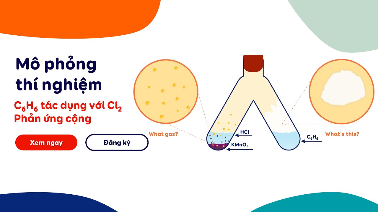 [Mô phỏng thí nghiệm] 📖C6H6 + Cl2 👩‍🔬 Benzen tác dụng với Clo 📙 Benzene ...
