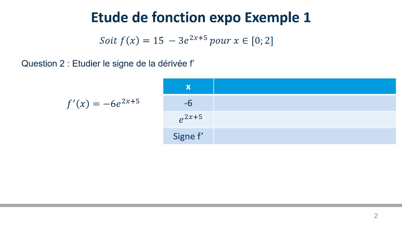 Etude de fonction expo Exemple 1 - YouTube