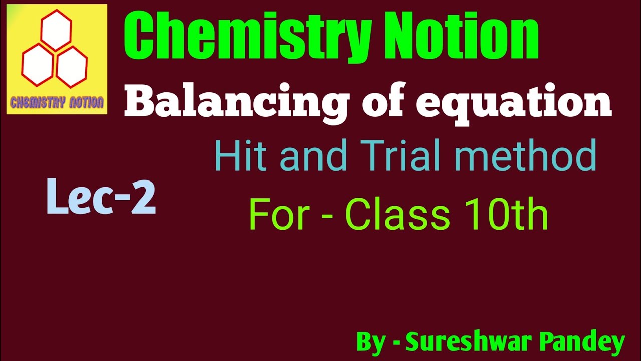 Balancing of chemical equation Class-10th - YouTube