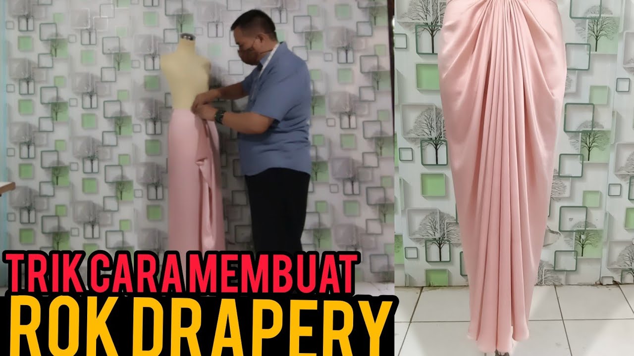 trik jitu cara membuat rok drapery #trikcaramenjahit #tutorialmenjahit ...