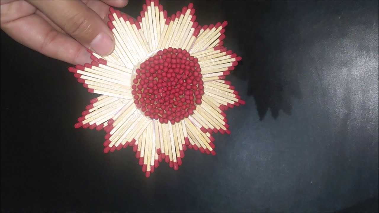 Flower With Matchstick || How To Make Matchstick Flower - YouTube