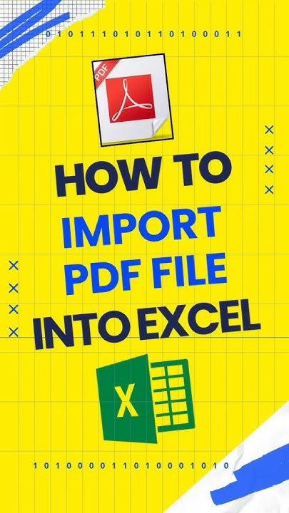 Import PDF into Excel | How to Insert a Table in Excel - YouTube