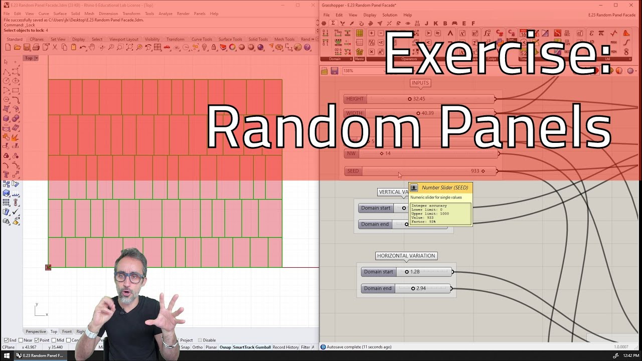 E.23 Façade with Random Panels - Intro to Parametric Modeling - YouTube