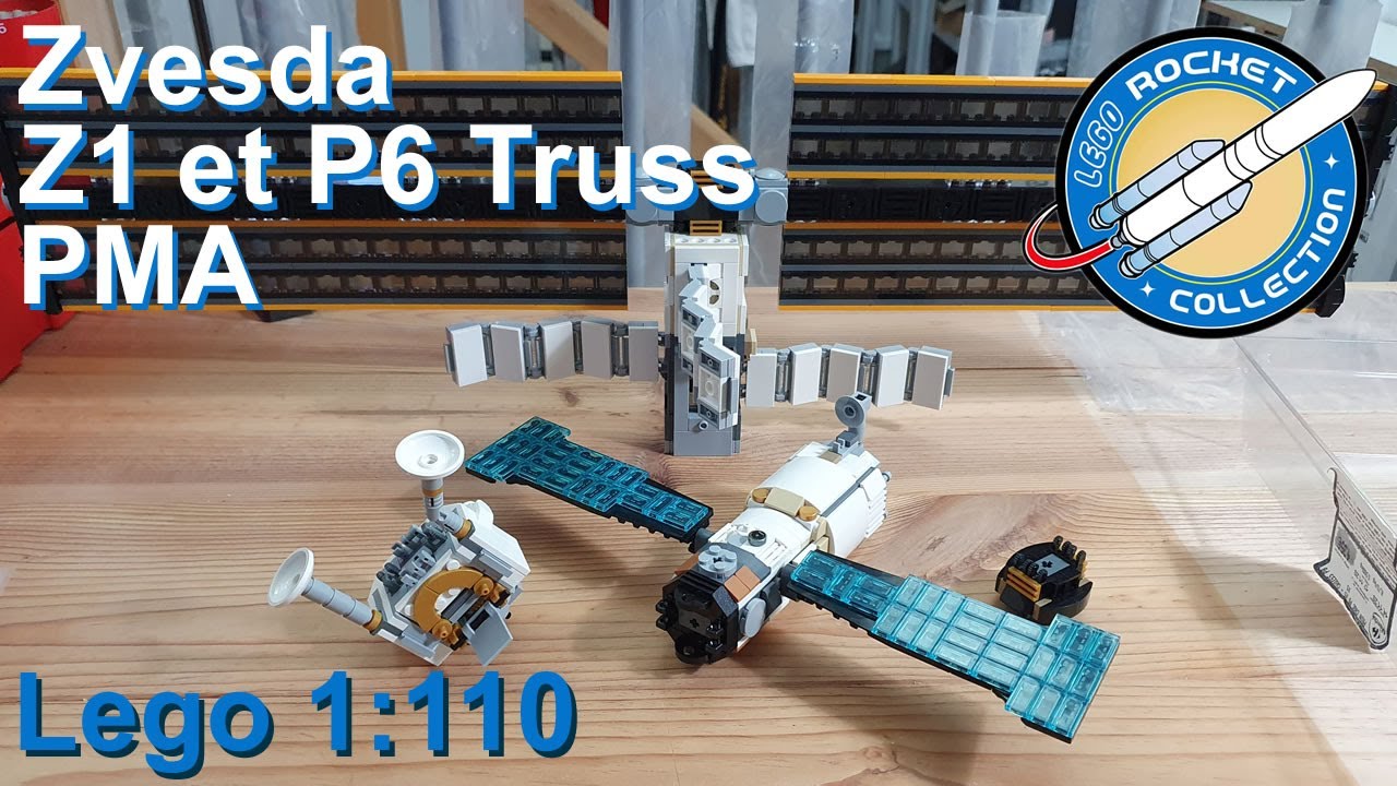 ISS étape 2 : Zvesda, PMA, Z1 et P6 Truss - 1:110 - Lego Rocket ...