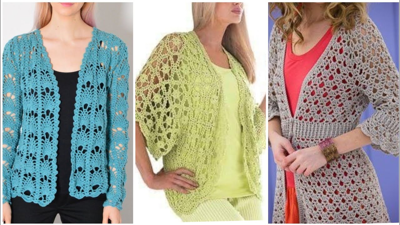 super classy and awesome stylish crochet knitting fancy cardigans/ open ...