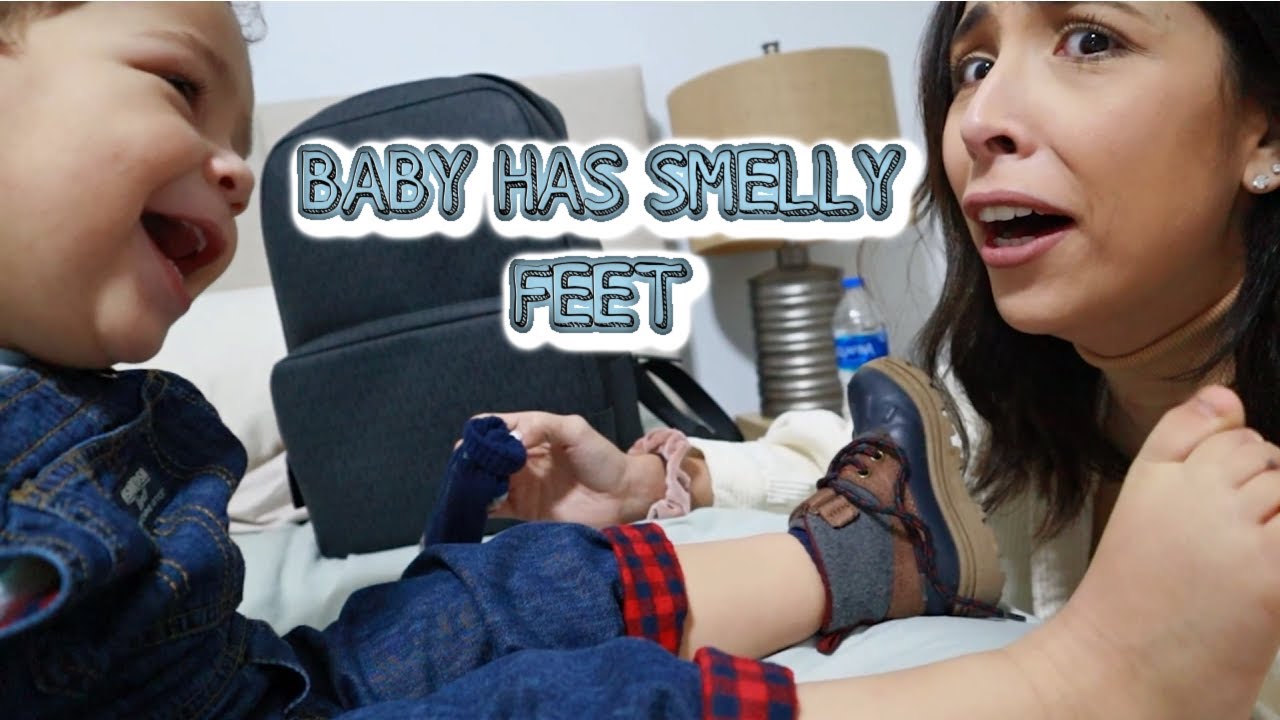 Baby thinks his stinky feet are hilarious! | Cute toddler laughs - YouTube